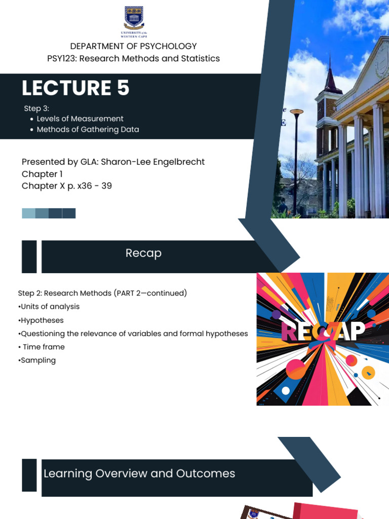 Department of Psychology PSY123: Research Methods and Statistics | PDF ...