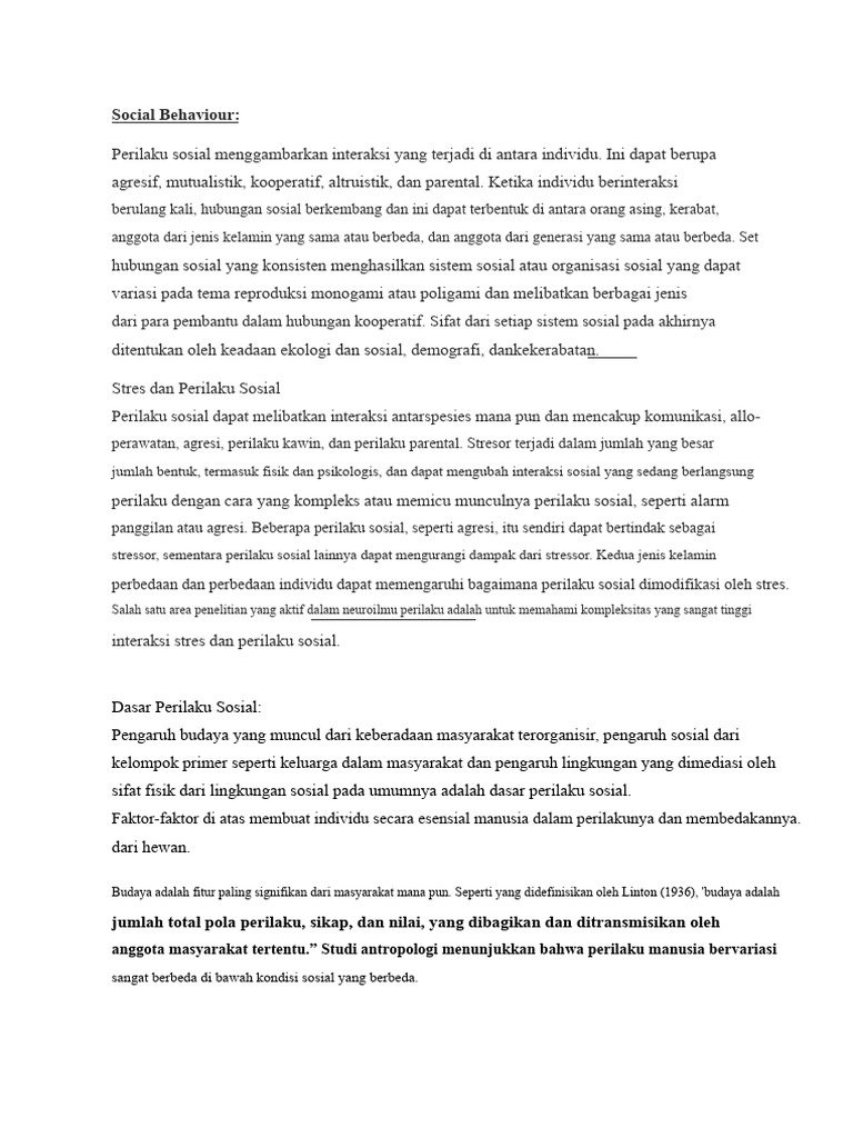 Perilaku Sosial | PDF
