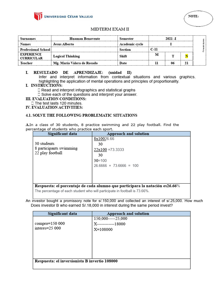 MIDTERM EXAM II Logical Thinking | PDF | Critical Thinking