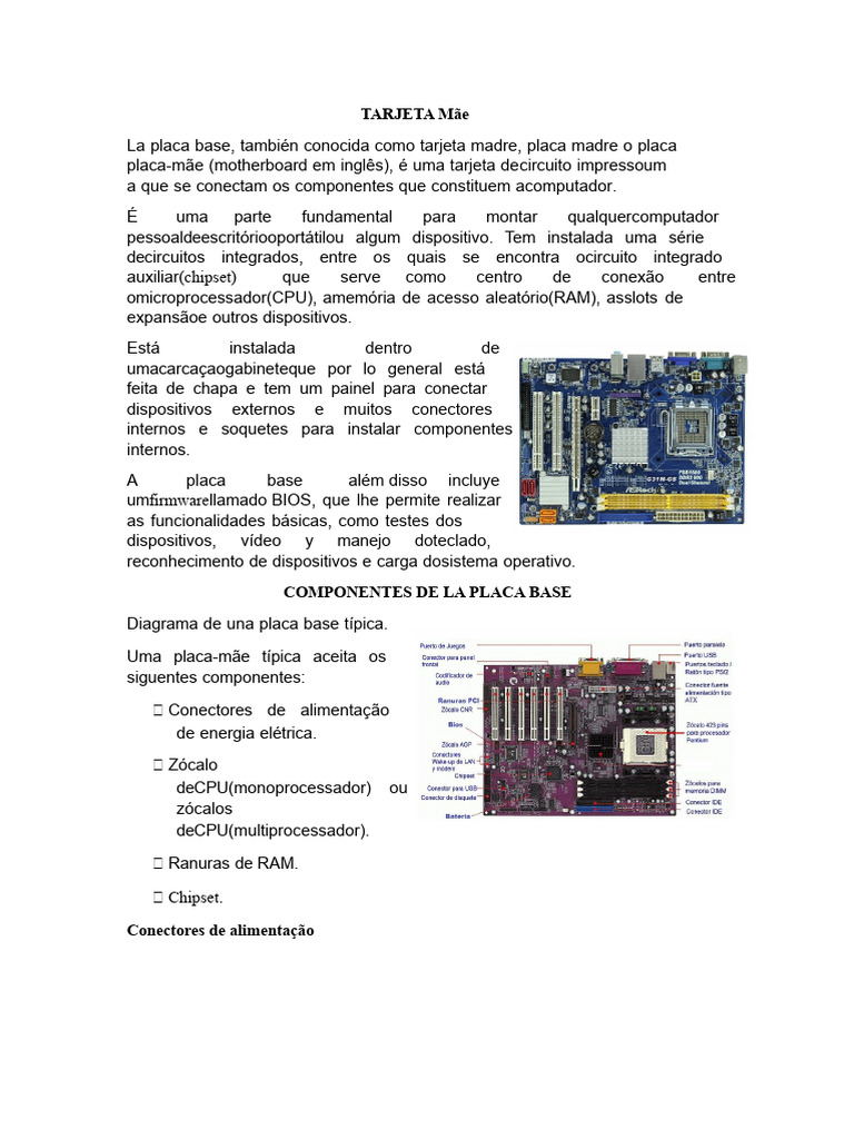 Componentes e Funções da Placa-Mãe | PDF | Armazenamento de dados de ...