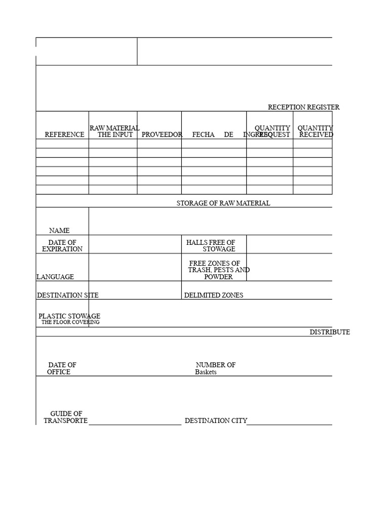 Raw Material Reception and Storage Guide | PDF