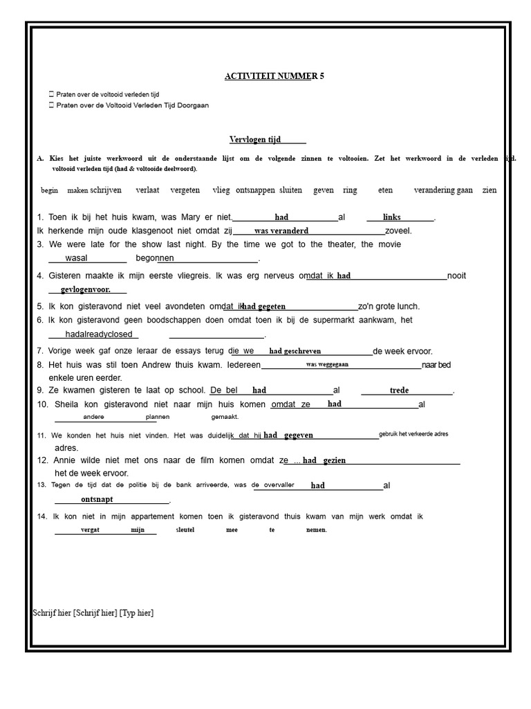 Activiteit 5 Engels 3 | PDF