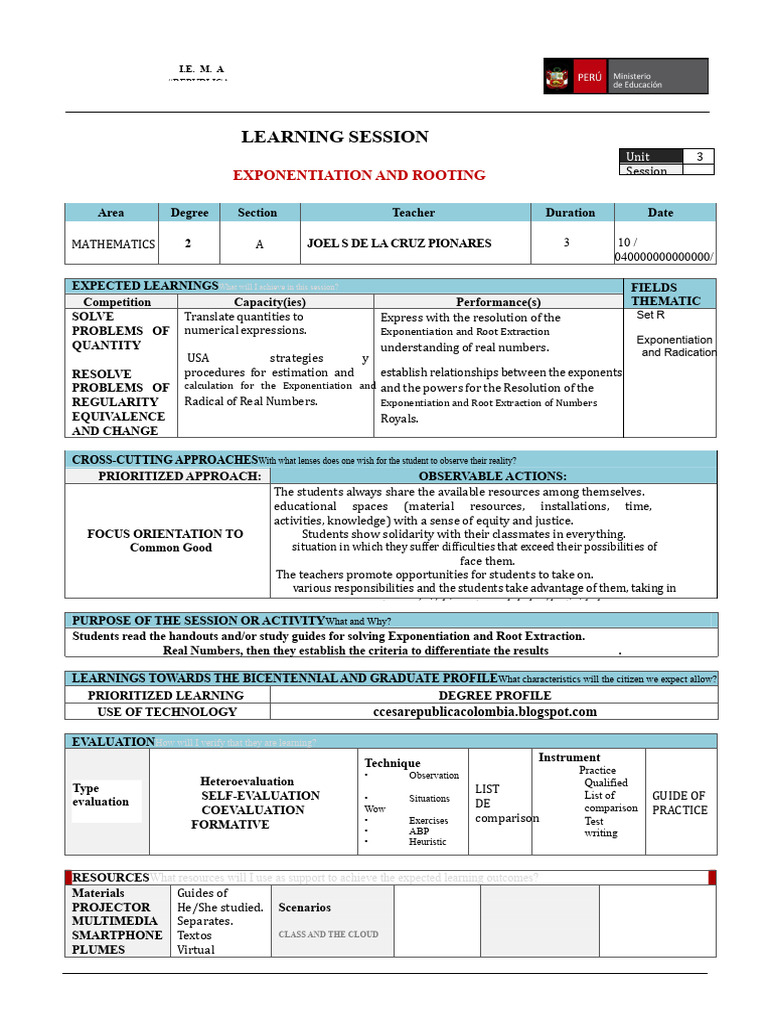 Learning Session On Exponentiation and Radication I Ccesa007 | PDF ...