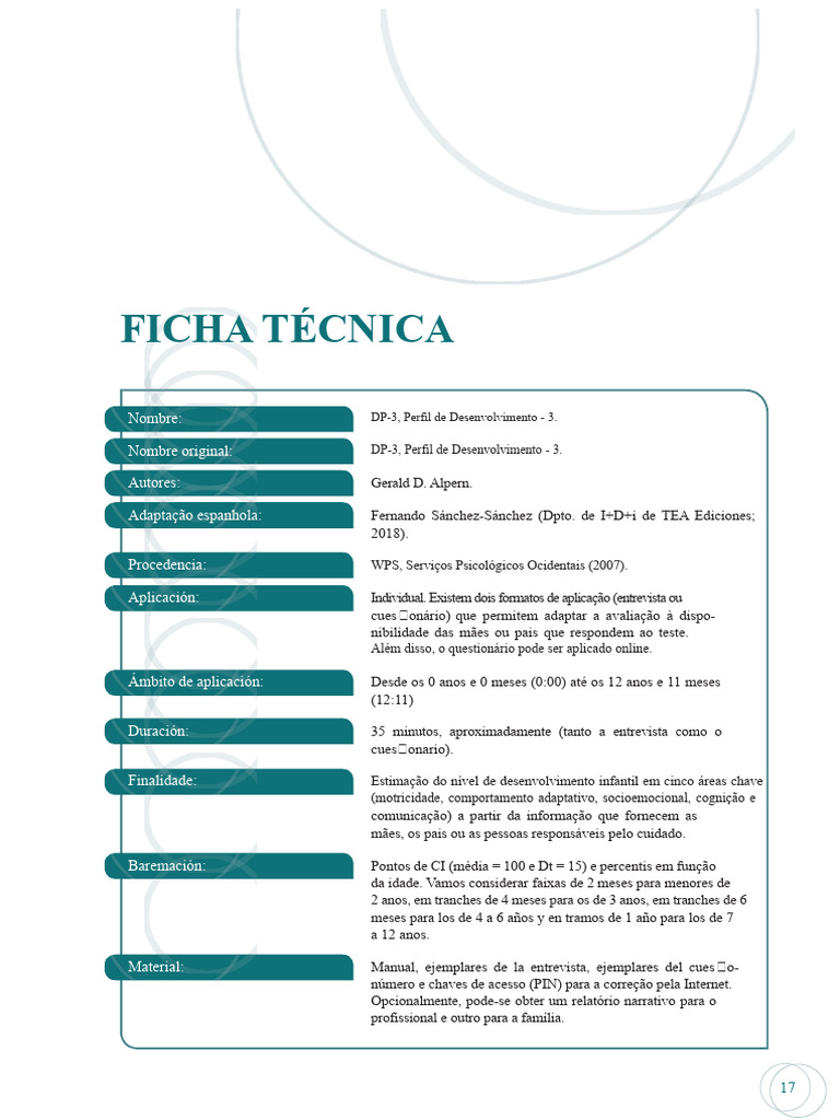 DP-3 Ficha Técnica | PDF