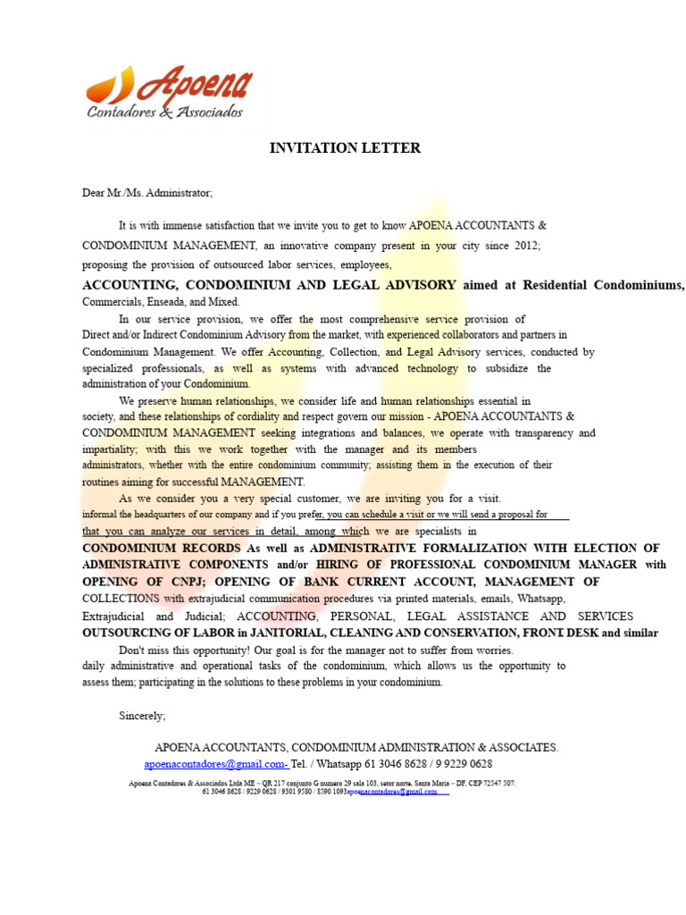 DEC - INVITATION LETTER Services To The 3rd Sector APOENA ACCOUNTANTS ...