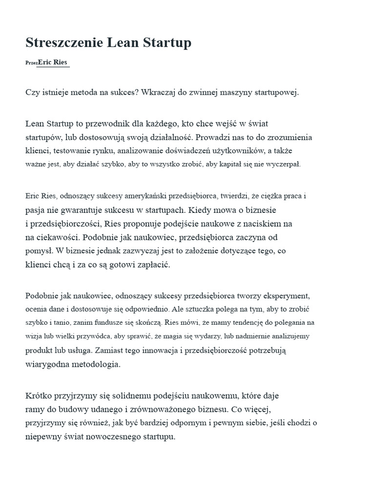 Lean Startup | PDF