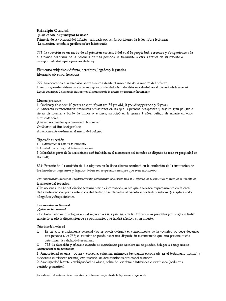 Sucesión Por Dean Navarro | PDF | Herencia | Intestacy
