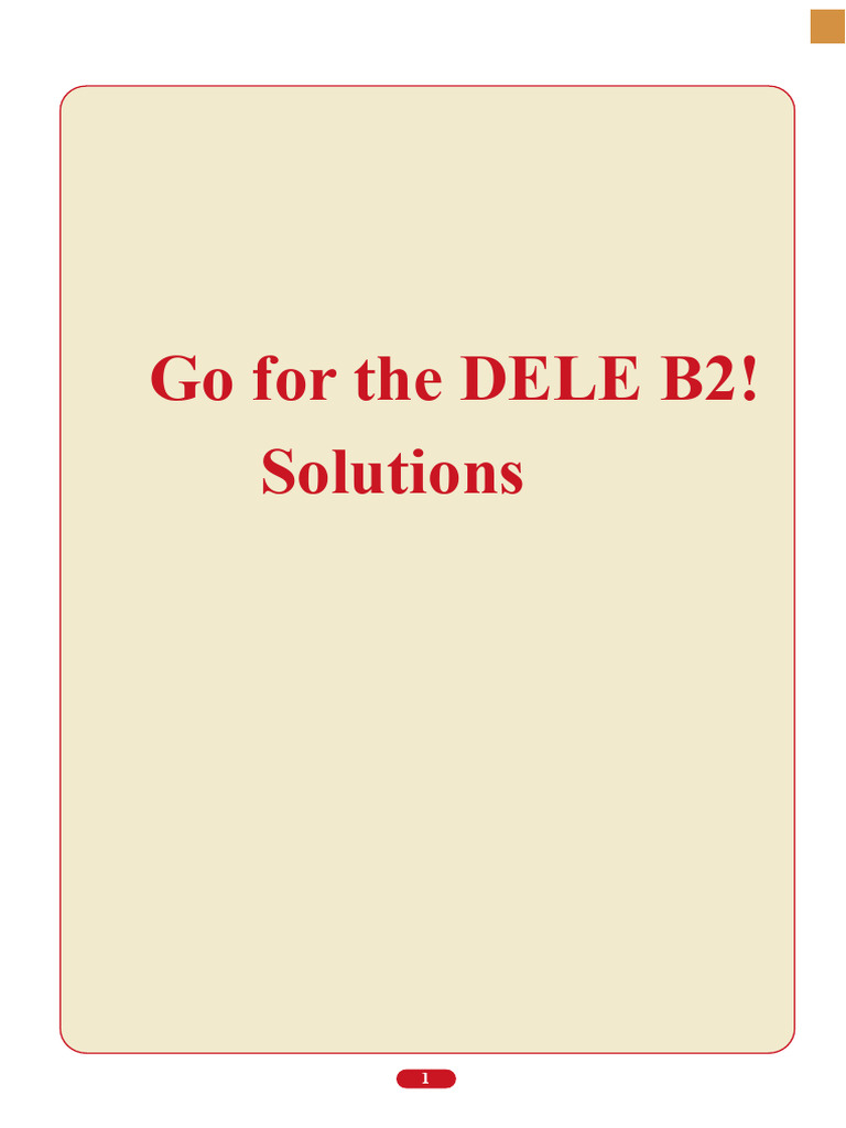 DELE B2 Solutions_Reading Comprehension | PDF | Chess | Chess Theory