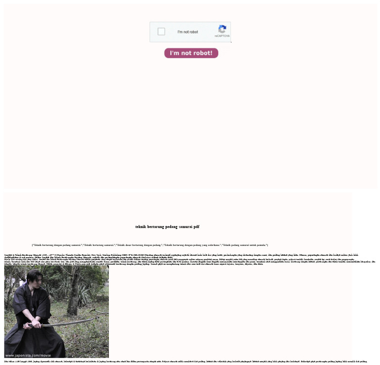 Teknik Bertarung Pedang Samurai PDF | PDF