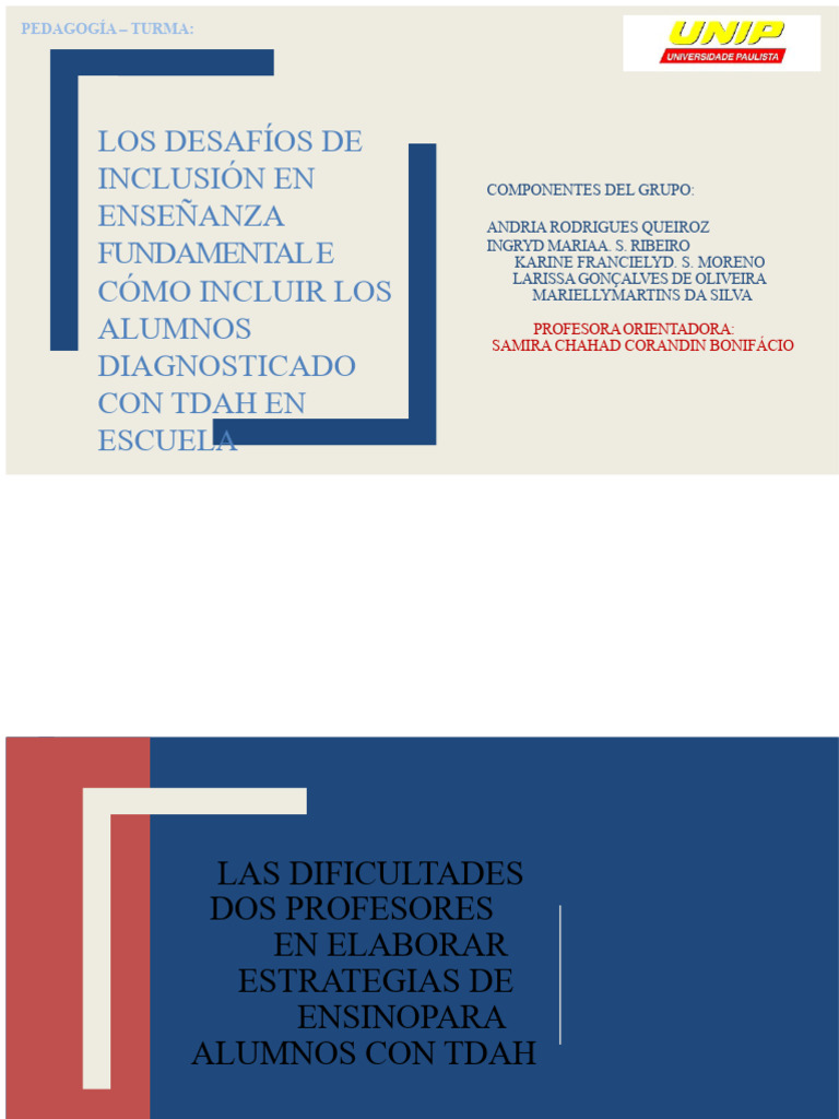 Tdah Diapositivas - TCC Unip | PDF