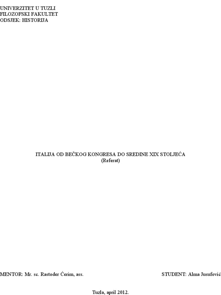 Referat Novi Vijek | PDF