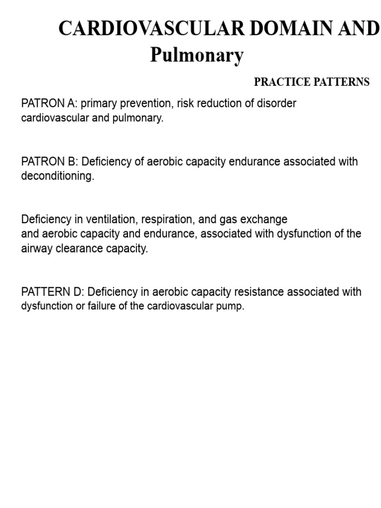 Diagnostic Patterns (APTA) PDF | PDF | Respiratory Diseases | Lung