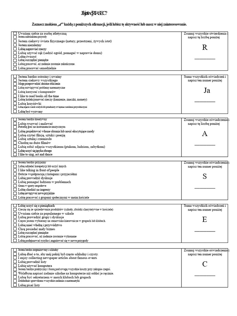 RIASEC | PDF