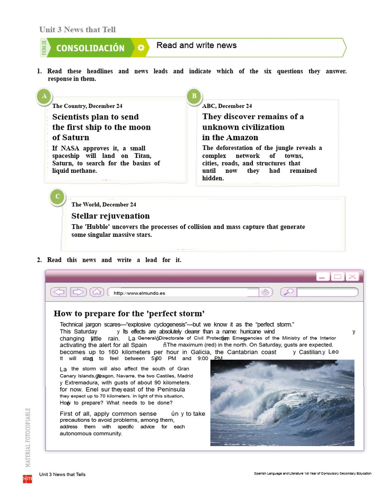 1 This Topic 3 Worksheet 2 The News | PDF | Tropical Cyclones