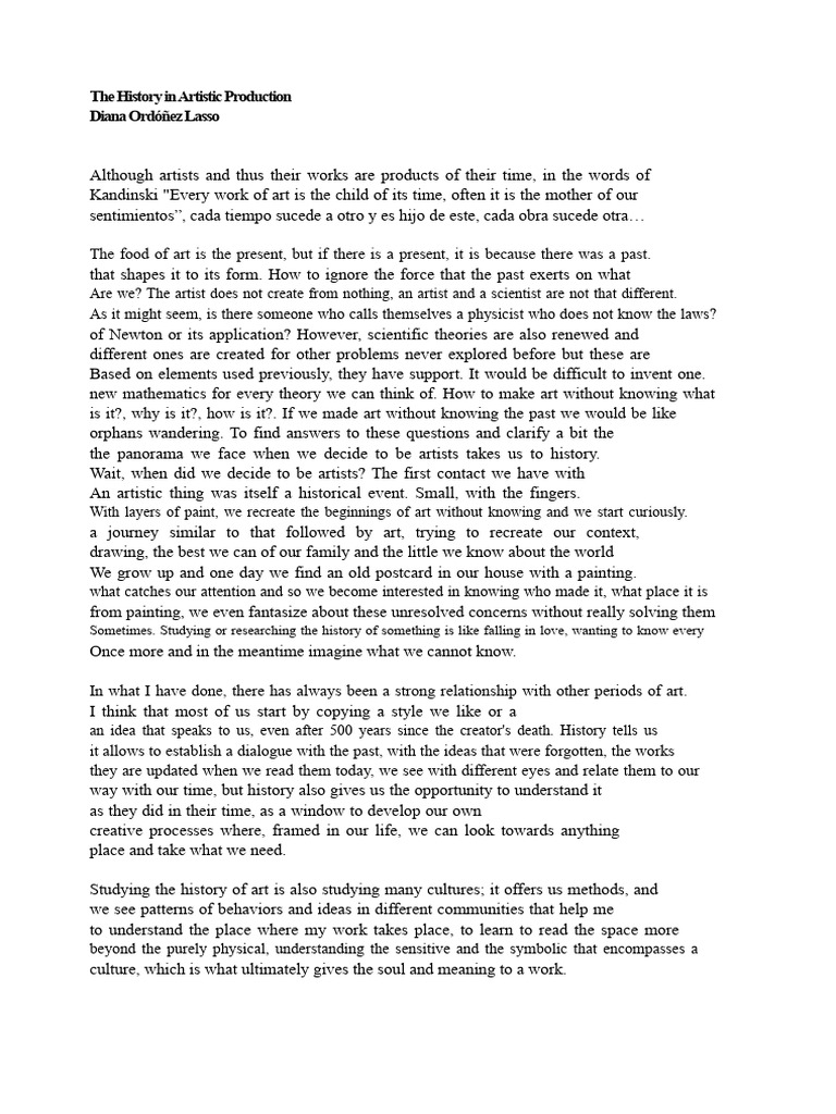 The History in Artistic Production | PDF | Cognition | Science
