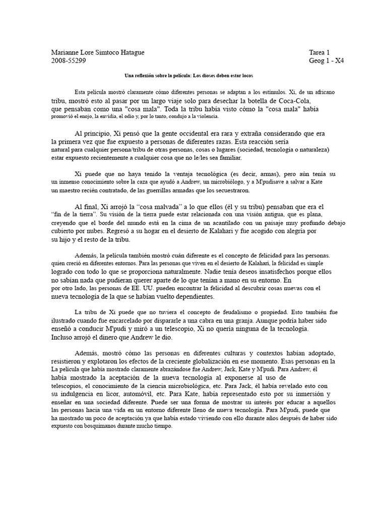 Los Dioses Deben Estar Locos | PDF
