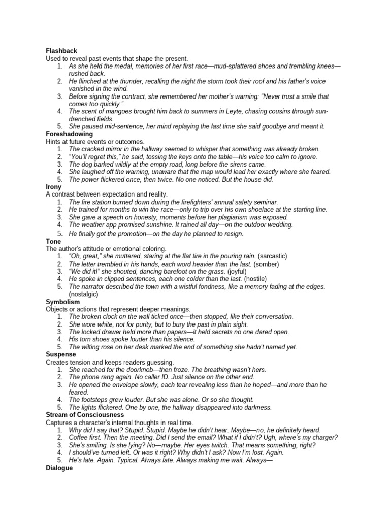 Literary Devices Examples | PDF