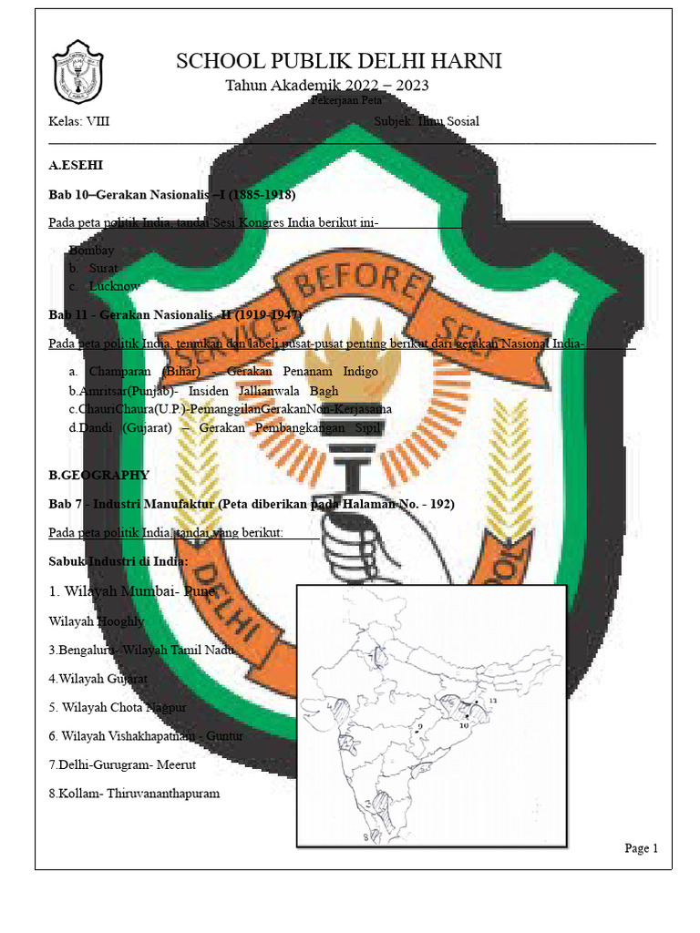 Kelas 8 Kegiatan Peta Termin 2 | PDF