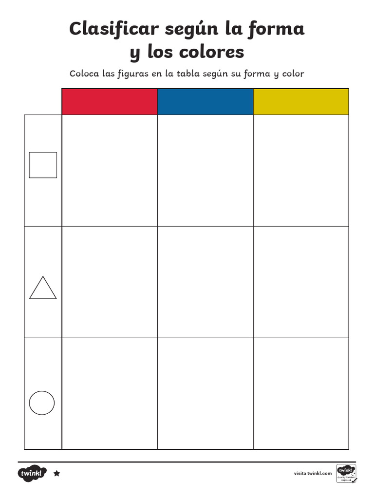 Clasificar Según La Forma y Los Colores | PDF