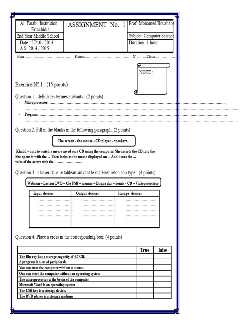 assignment-1-model-3-computer-science-3ac-semester-1 | PDF | Usb Flash Drive | Operating System