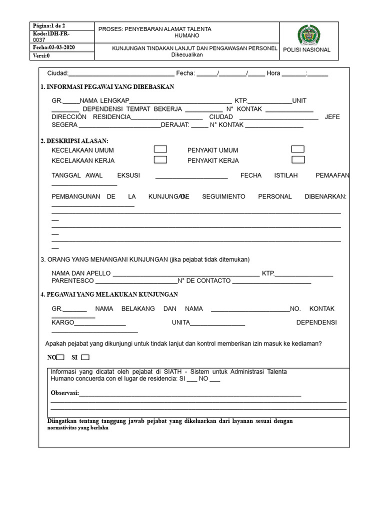 1DH-FR-0037 FORMAT KUNJUNGAN TINDAKAN LANJUT DAN PENGENDALIAN PERSONEL ...