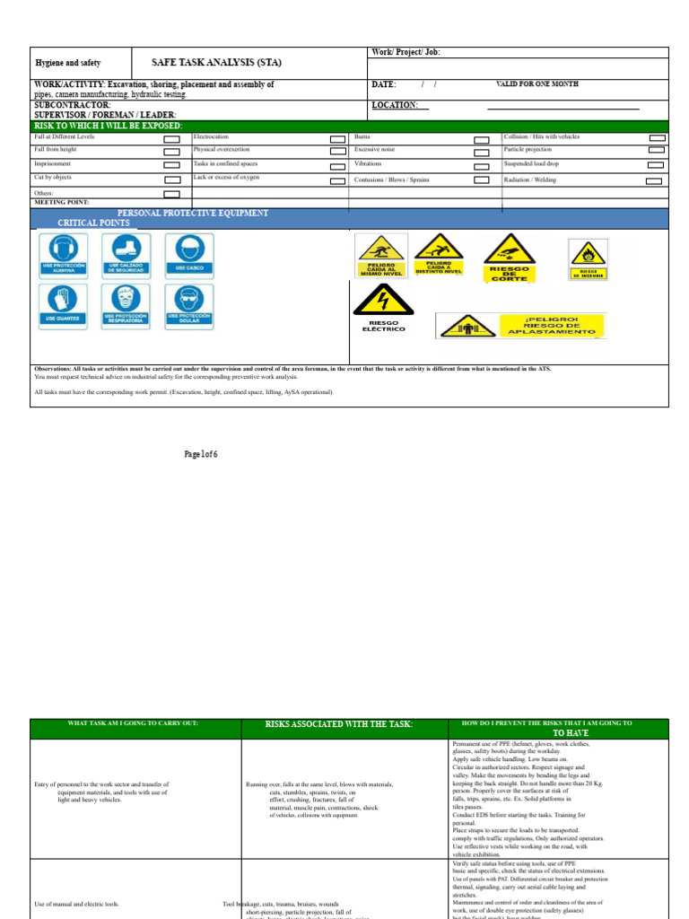 Excavation Safety and Risk Management Guide | PDF | Personal Protective ...