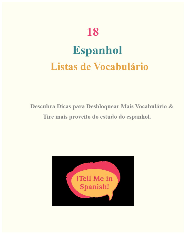 18 Listas de Vocabulario en Español | PDF | Parentesco | Bebidas alcoólicas