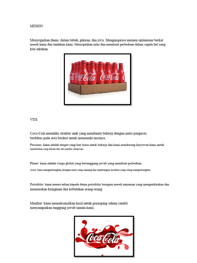 Coca Cola (Misión-Visi) | PDF