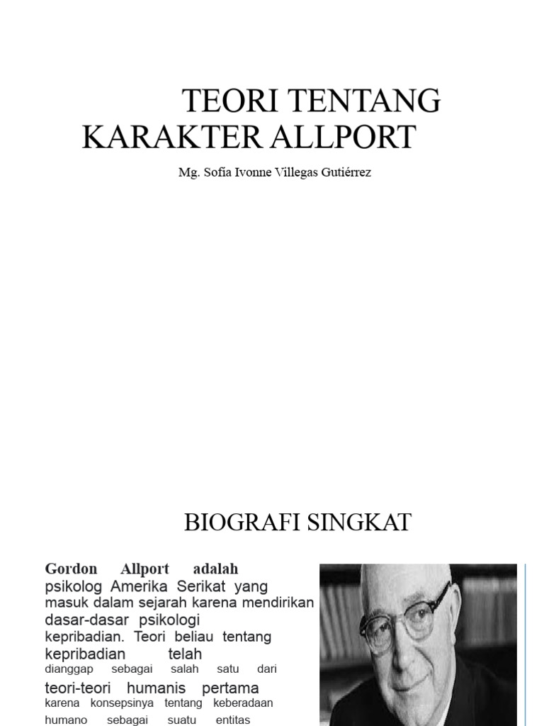 Teori Kepribadian Allport (1) | PDF