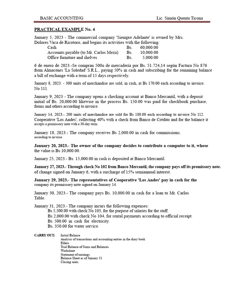 Practical Accounting Example 2023 | PDF | Debits And Credits | Business ...