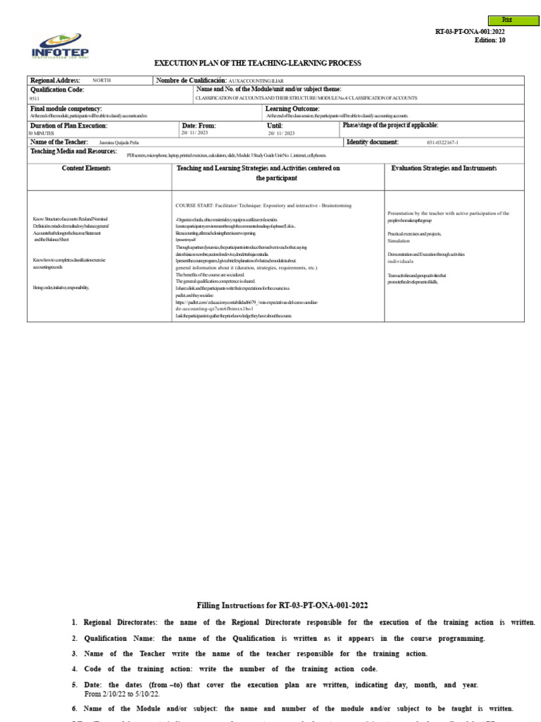 RT-03-PT-ONA-001 - (Execution Plan) Final Practice Infotep | PDF ...