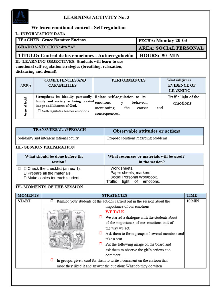 SESSION Personal No. 3 Control of Our Emotions 20-03 | PDF | Emotional ...