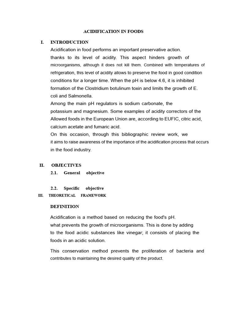 The Acidification in Foods | PDF | Food Preservation | Fermentation