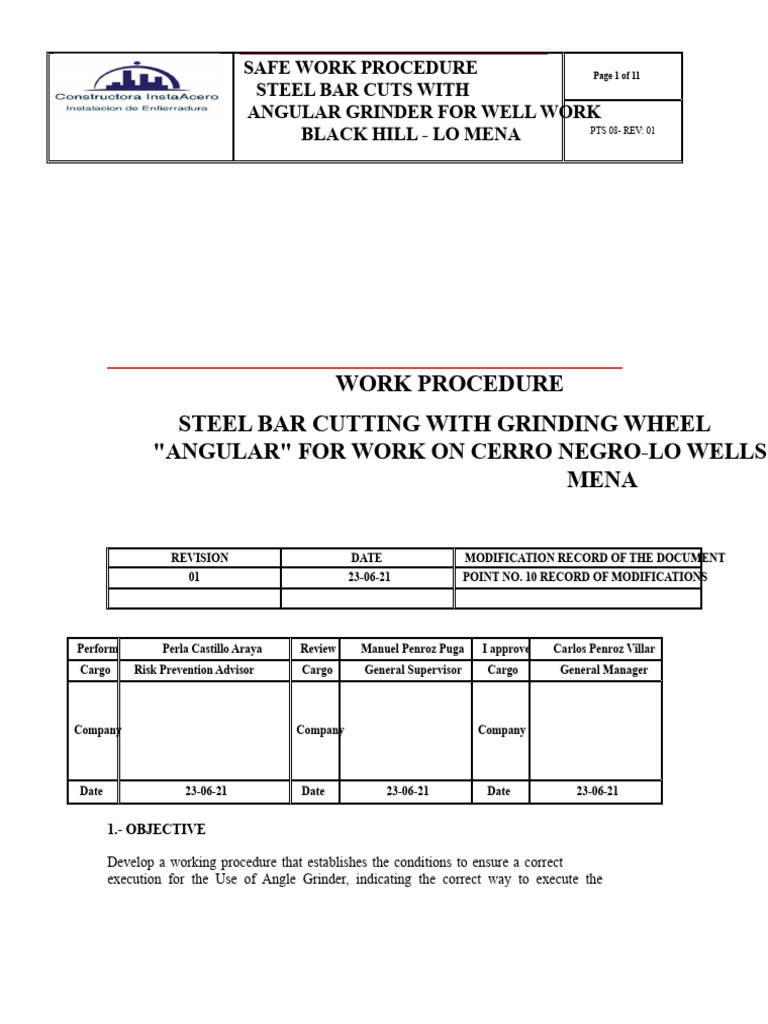 Pts-08 of Cutting Iron with Angle Grinder | PDF | Mill (Grinding ...