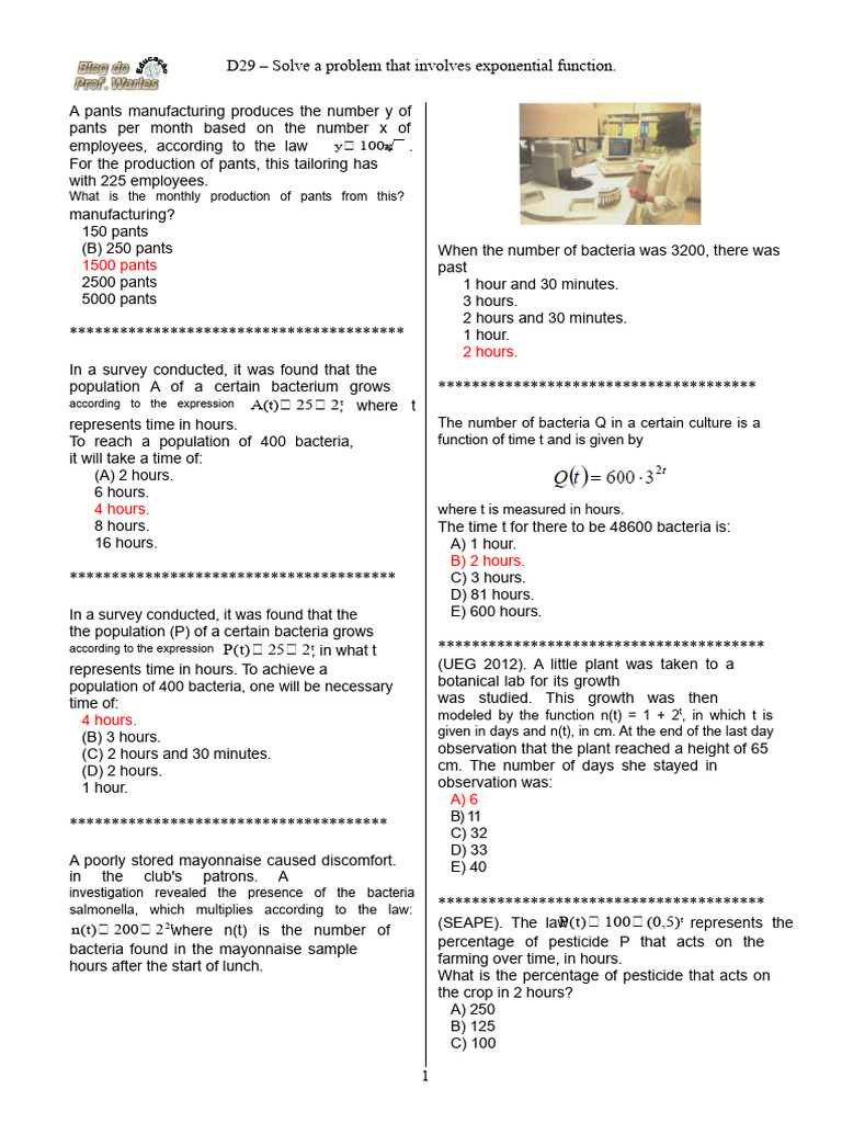 Exponential Function Problem Solving | PDF | Applied Mathematics