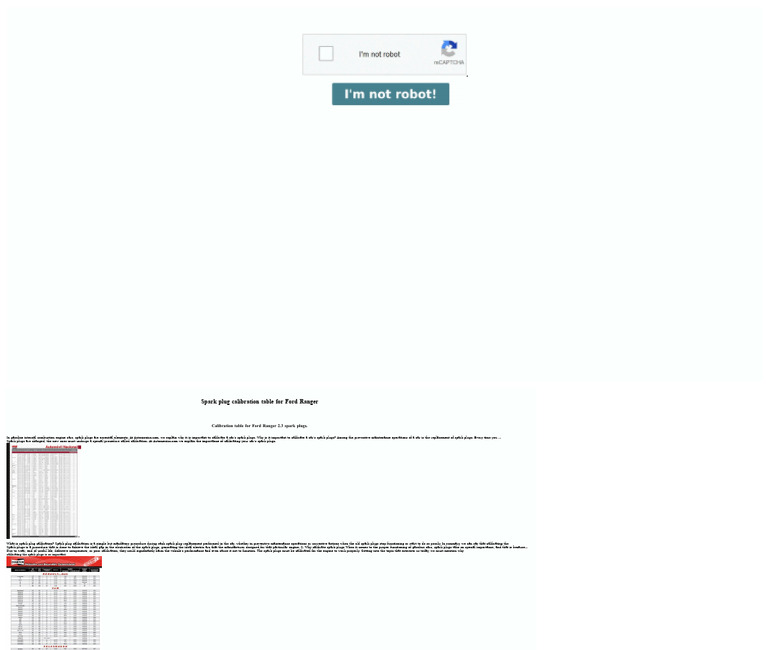 Ford Ranger Spark Plug Calibration Guide | PDF