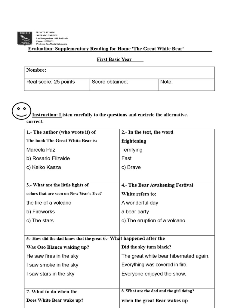 Evaluation The Great White Bear | PDF