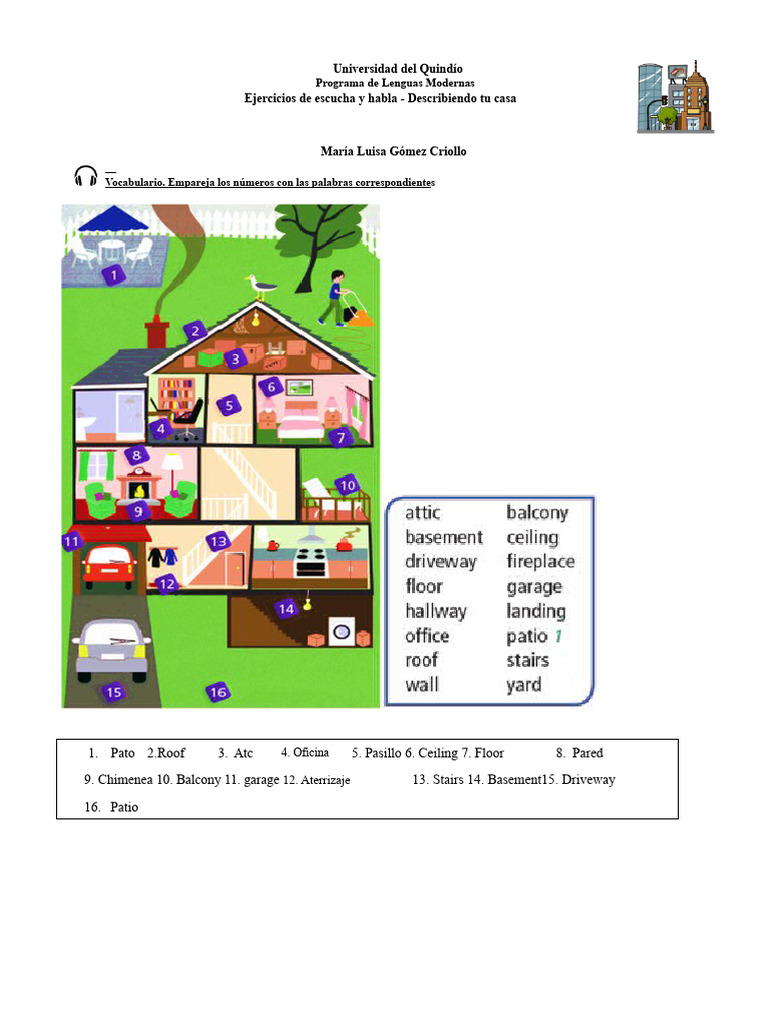 Hoja de Trabajo 4 - Describiendo La Casa | PDF | Inicio