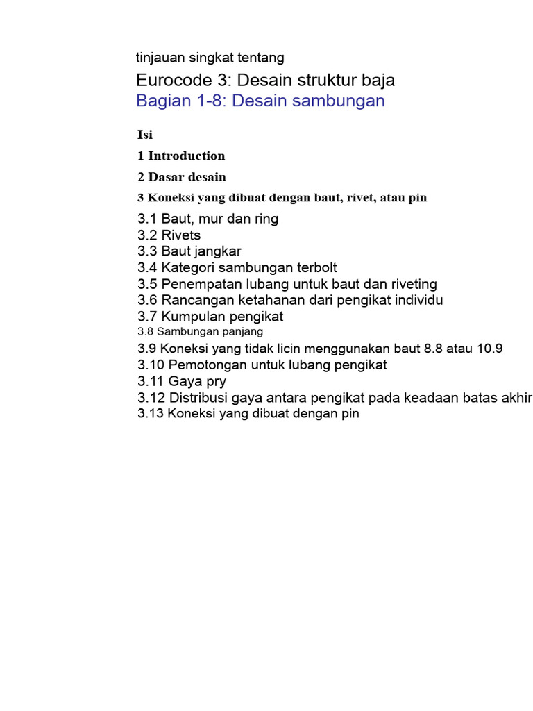 Desain Sambungan Baja Eurocode 3 | PDF