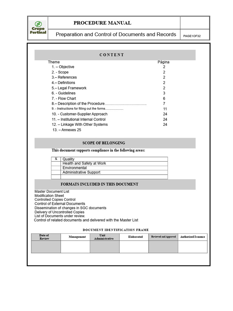 Document Control Procedures Manual | PDF | Computer File | Quality ...