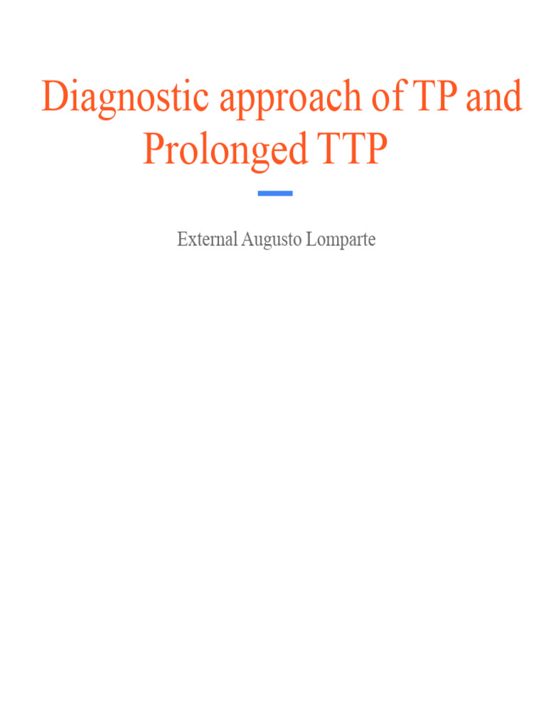 Diagnostic Approach To Prolonged PT and APTT | PDF | Coagulation | Blood