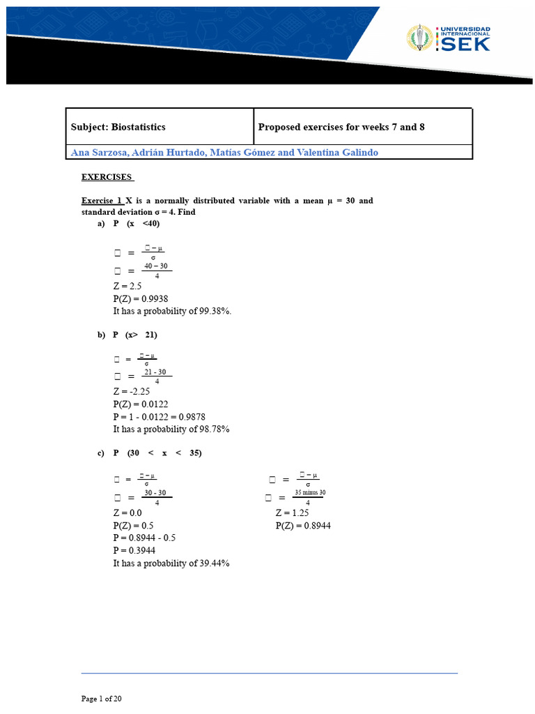 Task 8 and 9 Biostatistics | PDF | Normal Distribution | Applied ...