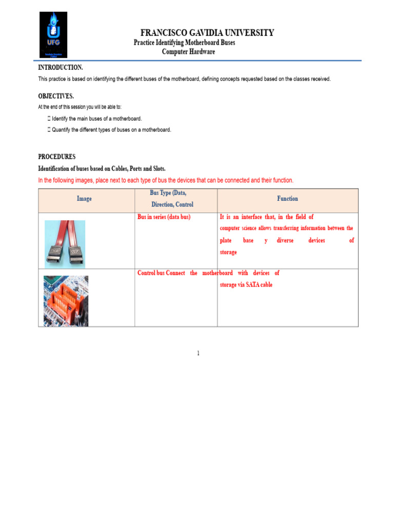 Practice Identifying Buses from the Motherboard | PDF | Computer ...