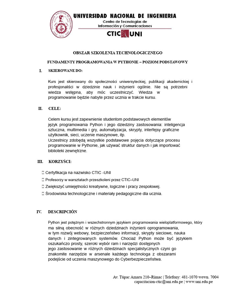 SET22 CTEC Programowanie W Pythonie CTIC UNI | PDF
