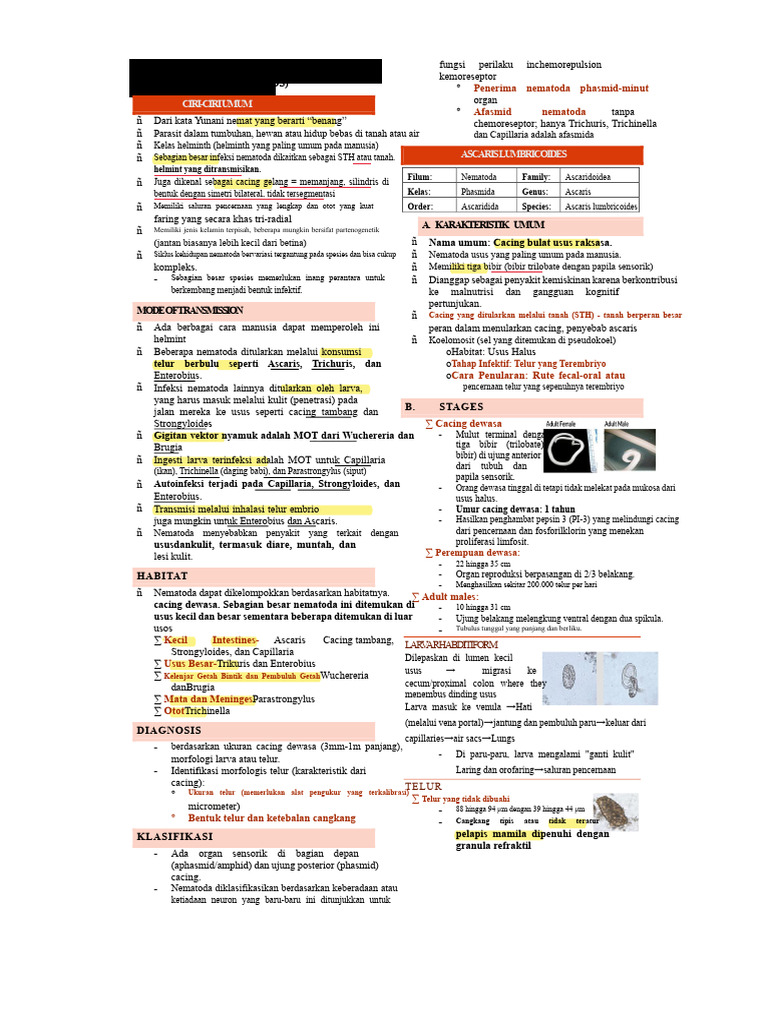 7 - Nematoda (Aphasmida Dan Phasmida) | PDF