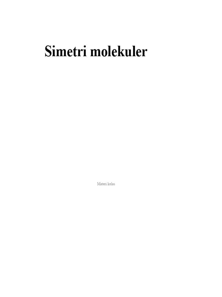 Simetri Molekuler dan Teori Grup | PDF