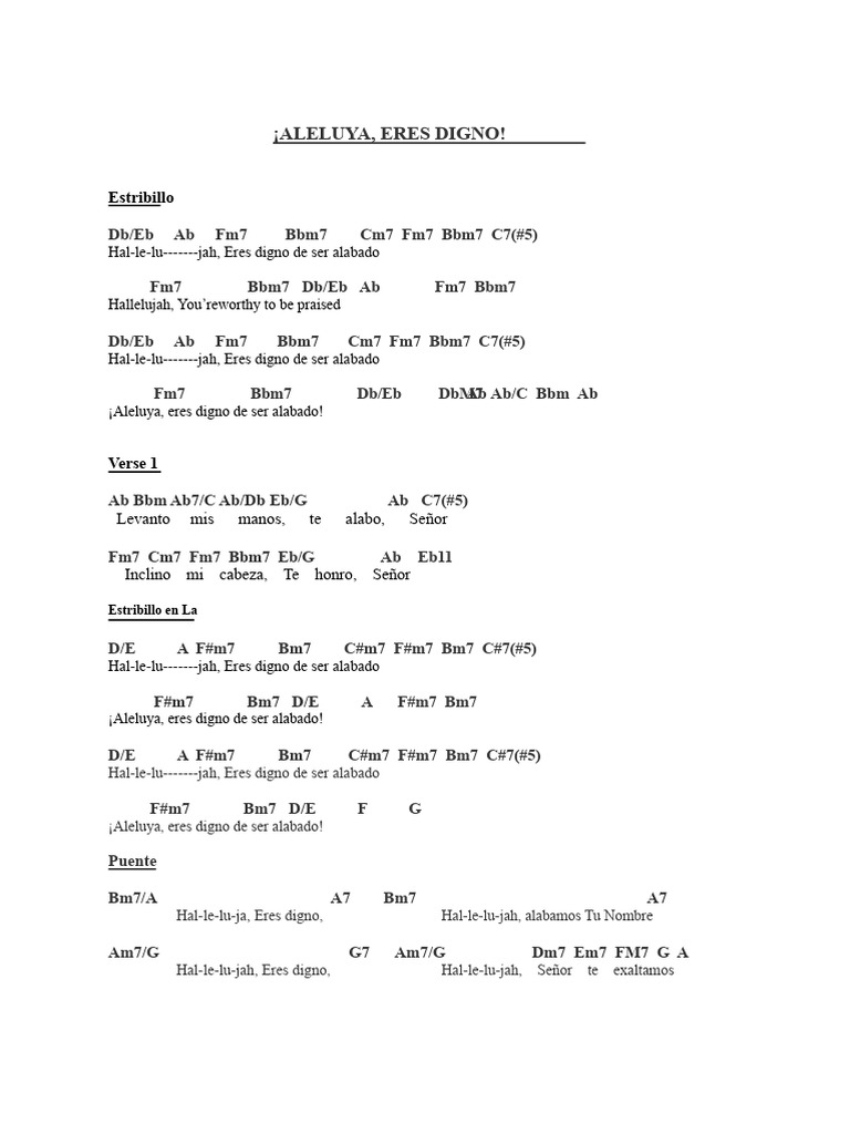 ¡Aleluya, Eres Digno! | PDF