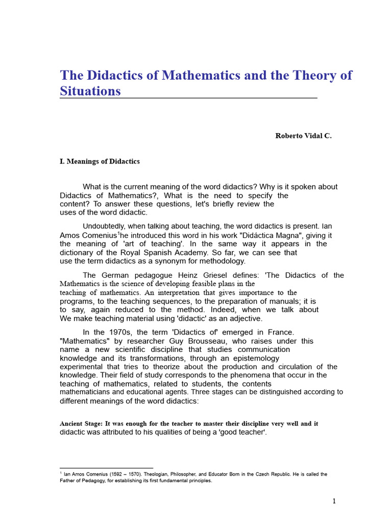Understanding Mathematics Didactics | PDF | Mathematics | Pedagogy