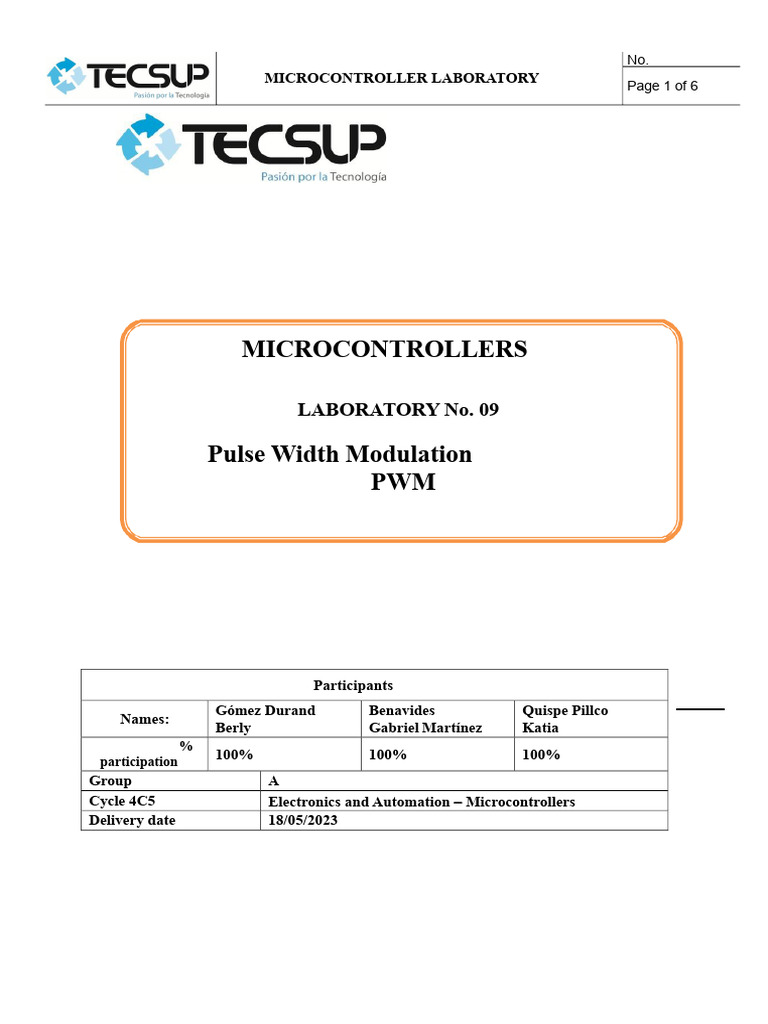 PWM Control with Microcontrollers Lab | PDF | Microcontroller | Analog ...