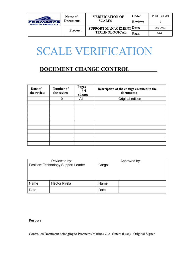 Scale Verification Process Guide | PDF | Verification And Validation ...